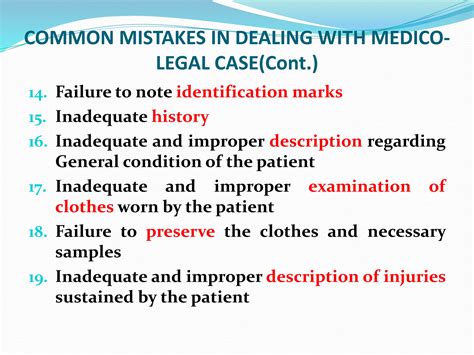 Common Mistakes In Dealing With Medico Legal Casespptx
