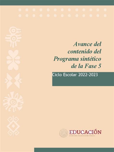 Avance Programa Sintetico Fase 5 1 Descargar Gratis Pdf Evaluación