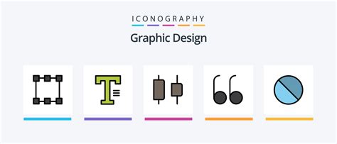 Design Line Filled 5 Icon Pack Including Word Tool Write Type