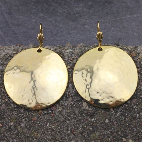 Gold Disc Earrings Etsy