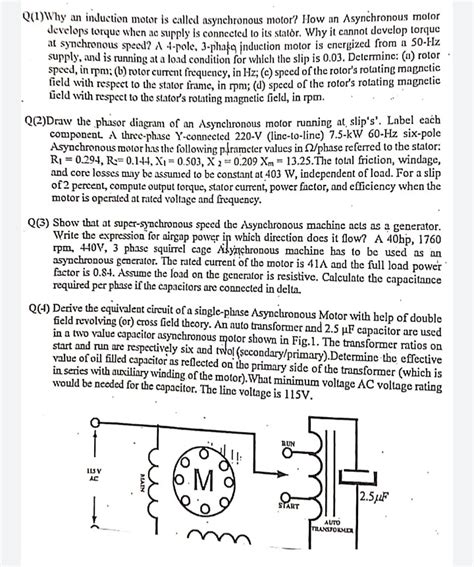 Solved Why An Induction Motor Is Called Asynchronous Motor