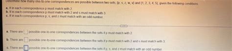 solved determine how many one to one correspondences are