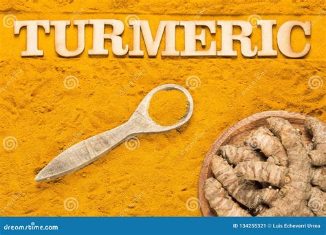 Turmeric Powder And Fresh Turmeric Curcuma Longa Stock Image Image