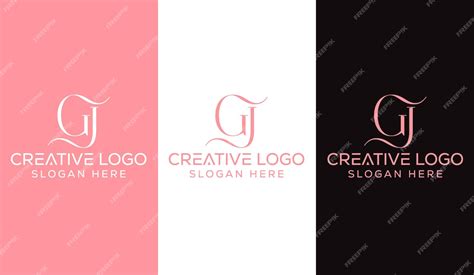 Lettre Initiale Gj Logo Design Monogramme Créatif Moderne Signe Symbole
