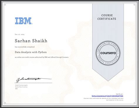 Completed Data Analysis With Python Course Sarhan Shaikh Posted On The Topic Linkedin