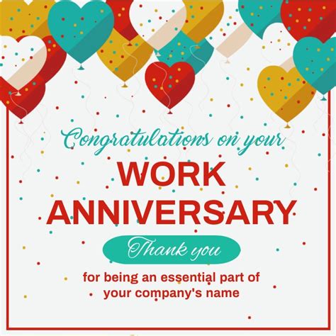 Work Anniversary Templates