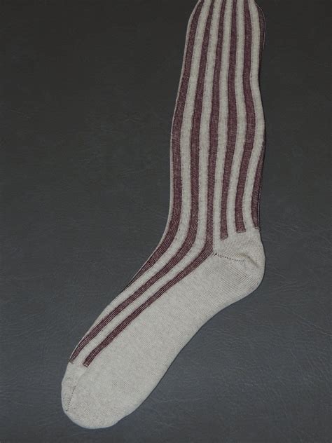 Vertical Stripe Stocking Ribbed Cotton Historically Accurate Etsy
