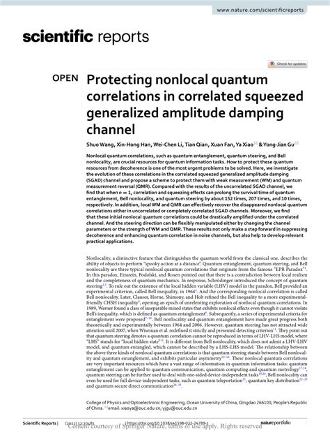 Pdf Protecting Nonlocal Quantum Correlations In Correlated Squeezed