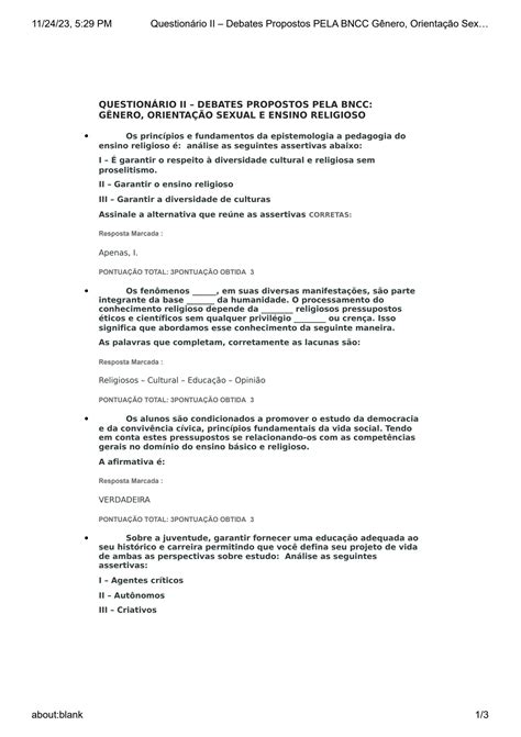 Solution Question Rio Ii Debates Propostos Pela Bncc G Nero Orienta O