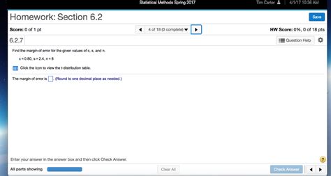 Solved Find The Margin Of Error For The Given Values Of C Chegg