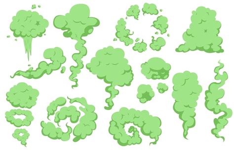 Premium Vector Bad Smell Green Fog Effects Stinky Clouds Gas Or Toxic