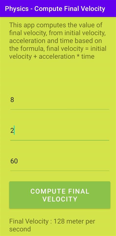 Physics Compute F Velocity Apk For Android Download