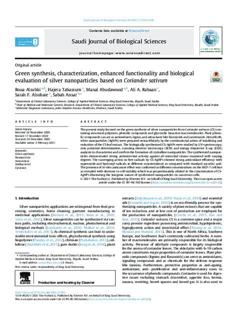 Pdf Green Synthesis Characterization Enhanced Functionality And