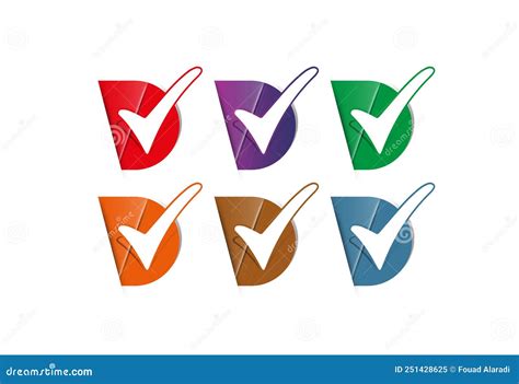 Set Check Marks Or Ticks Tick Symbol Grunge Check Mark Illustration
