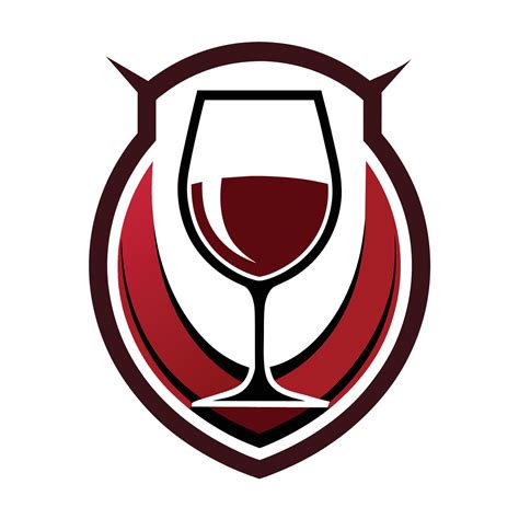 Red Wine Glass In A Shield Logo Design 46624756 Vector Art At Vecteezy