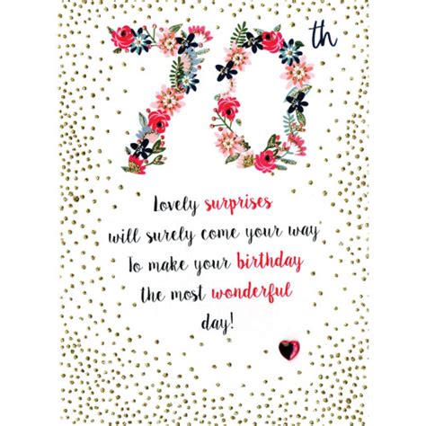 Lovely Surprise 70th Birthday Greeting Card Second Nature Just To Say