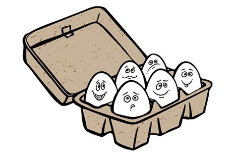 캐릭터 이모티콘 달걀 판지 종이 상자 6 닭고기 달걀 벡터 컨테이너 포장 닭고기 날달걀 분리 포스터 전단지 시장 판매 디자인에