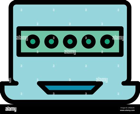 Computer Password Icon Outline Vector Login Access Security Lock