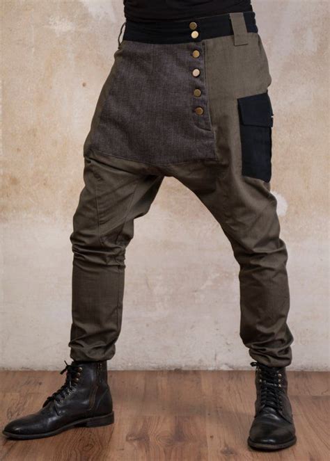 Pantalones vaqueros holgados para hombres pantalones con entrepierna caída para hombres