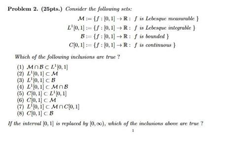 Solved Problem Pts Consider The Following Sets Chegg Com