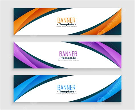 Abstract Wave Curve Business Web Banners Set Template Download On Pngtree