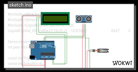 超声波雷达，舵机，液晶屏 程序 Wokwi Esp32 Stm32 Arduino Simulator