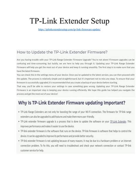 Tp Link Extender Setup Pdf