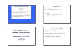 EQ Lecture Class Topic Earthquake Design Category EDC Readings Lecture Notes On