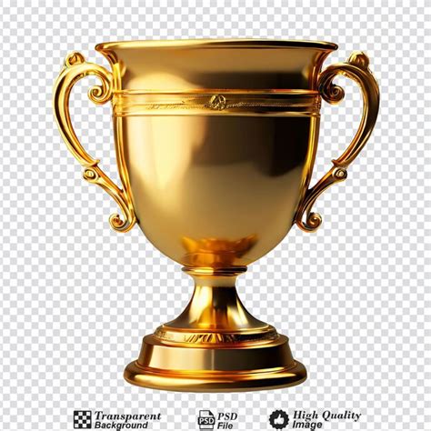 투명한 배경에 고립 된 금 트로피 컵 프리미엄 Ai 생성 Psd