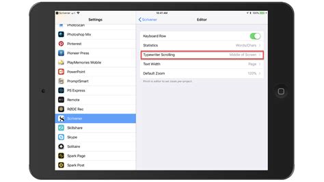 Scriveners Typewriter Scrolling Mode Inkit Publishing