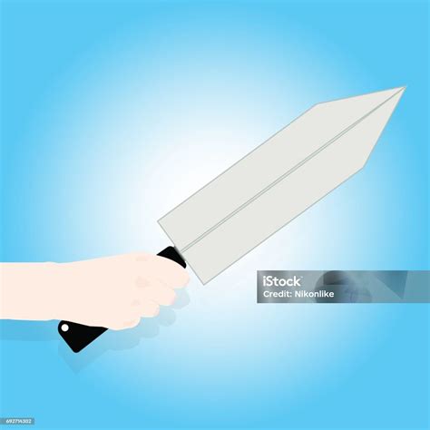 남자는 칼을 손에 들고입니다 강철에 대한 스톡 벡터 아트 및 기타 이미지 강철 공격성 공포 무서움 Istock