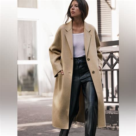 Zara Jackets And Coats Zara Double Faced Wool Blend Coat Zw