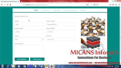 Java Source Code For Exam Cell Seat Allocation With Semester Result
