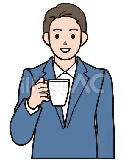 コーヒーを飲む男性イラスト No 23580387｜無料イラスト・フリー素材なら「イラストac」