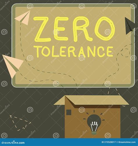 Text Caption Presenting Zero Tolerance Conceptual Photo Refusal To