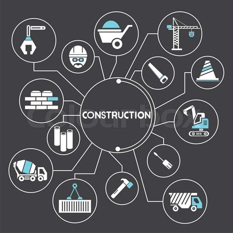 Construction And Civil Engineering Network Info Graphic Black