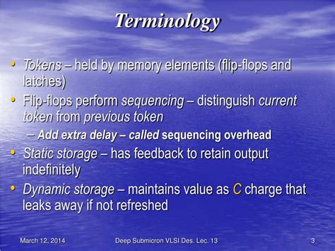 Ppt 332578 Deep Submicron Vlsi Design Lecture 13 Dynamic Flip Flops Latches Clocking And