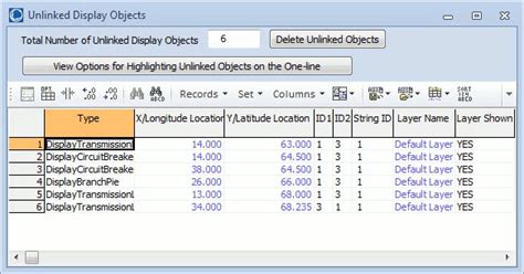List Unlinked Display Objects
