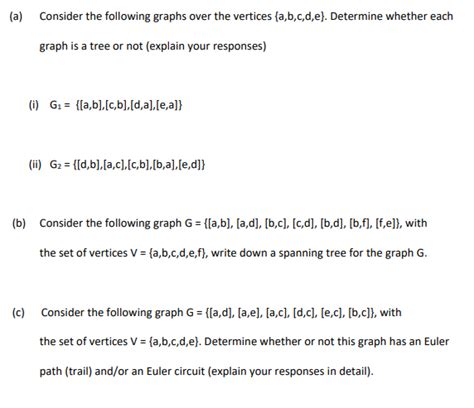 Solved A Consider The Following Graphs Over The Vertices Chegg
