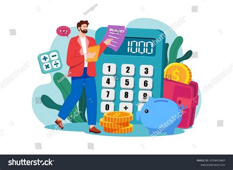 Man Calculating Project Budget Illustration Concept Stock Vector Royalty Free 2234433467