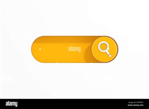 Yellow Toggle Switch Slider With Magnifying Glass Or Search Icon On A White Background 3d