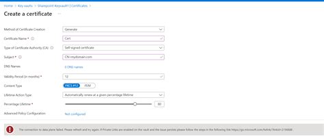 Azure Key Vault Certificate Renewal