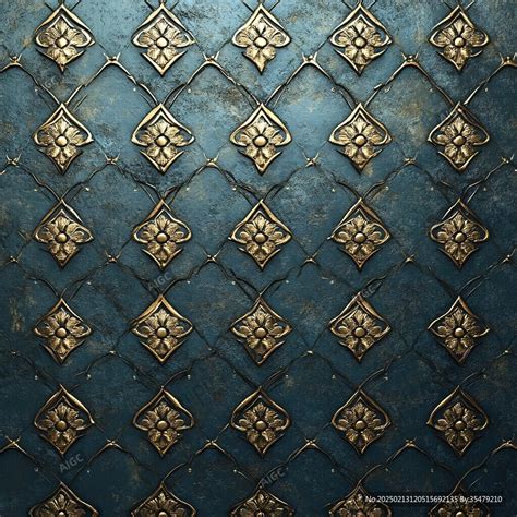 Ai创作图蓝色金色金属纹 金属质感拼花背景 金属复古装饰墙 质感金属花纹 欧式金属质感底纹 青铜墙 金属质感花纹 金属质感复古怀旧风格 复古铜墙背景素材 精美金属图案 蓝金色金属纹 青铜质感