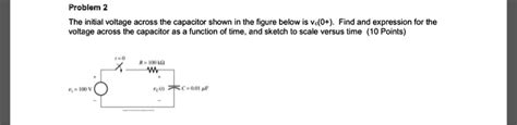 Problem 2 The Initial Voltage Across The Capacitor Shown In The Figure Below Is Vc 0 Find And