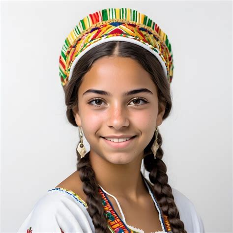Premium Photo Headshot Of A 16 Year Old Brazilian Girl In Traditional