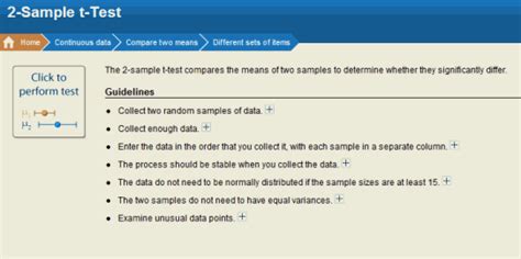guidelines and how tos for the 2 sample t test