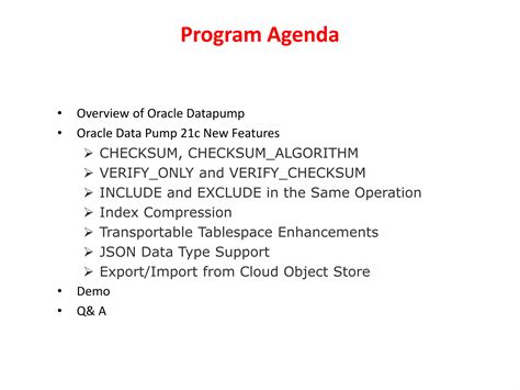Oracle Data Pump Enhancements In Oracle 21cpptx
