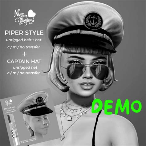 Second Life Marketplace No Piper Style Captain Hat Demo