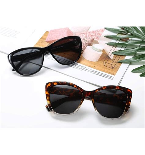 Polarized Vintage Sunglasses American Square Jackie O Cat Eye Sunglasses B Leopard Clear
