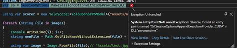 Failed To Load Library OnnxRuntime Yolov5 GPU Support C Issue